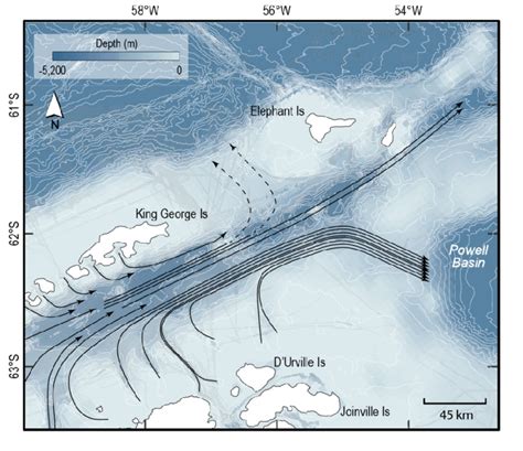 Seabed Morphology In Bransfield Strait Showing The Inferred Paleo Flow Download Scientific