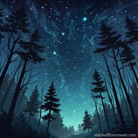 Procreate Forest Night Sky | Stable Diffusion Online