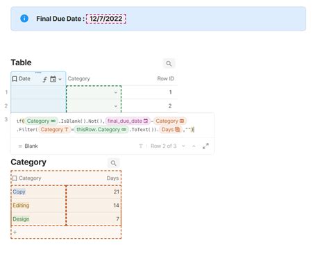 Is It Possible To Pick A Date In A First Row That Populates All The