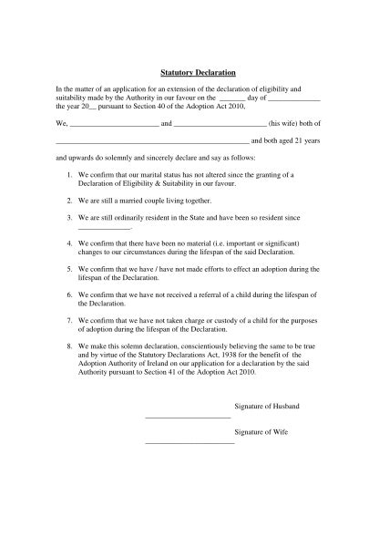 14 Statutory Declaration Example Free To Edit Download And Print Cocodoc