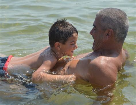 Father And Son Stock Image Image Of Joyful Summer Beach