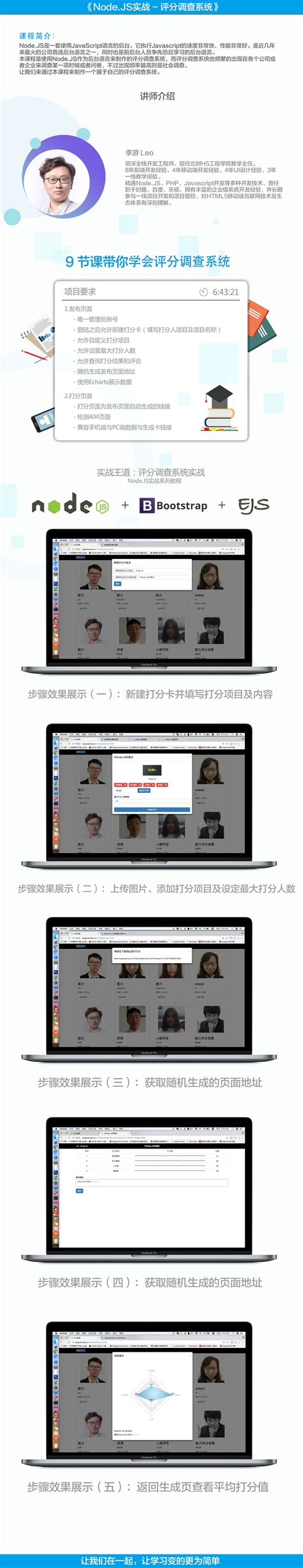 评分调查系统 打分卡选项制作 51cto学堂 node js 分布式系统