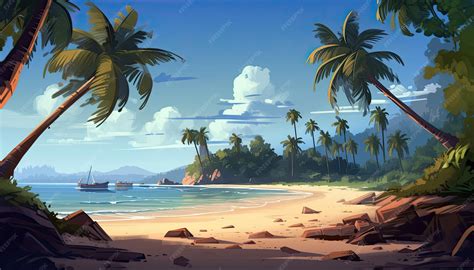 Premium Photo 2d Tropical Beach Landscape Background Environment