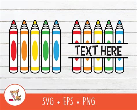 Markers Svg Split Markers Name Frame Markers Clipart Vector Markers Cut File For Cricut Png