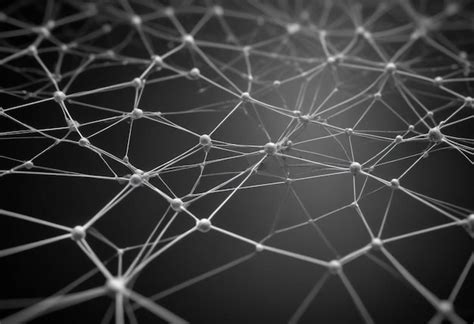Intricate HighTech Network of Interconnected Nodes and Wires in Futuristic Black and White ...