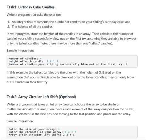 Solved Task Birthday Cake Candles Write A Program That Chegg