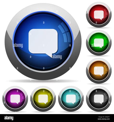 Set Of Round Glossy Message Buttons Arranged Layer Structure Stock Vector Image And Art Alamy