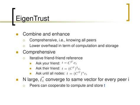 ppt the eigentrust algorithm for reputation management in p2p