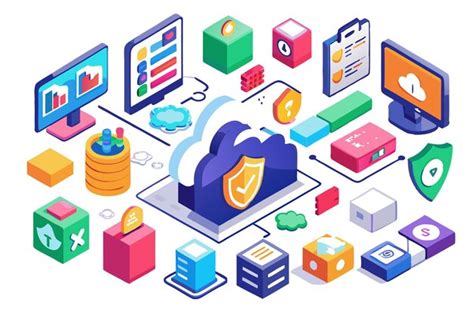 Secure Cloud Computing Network With Multiple Devices And Data Premium Ai Generated Vector