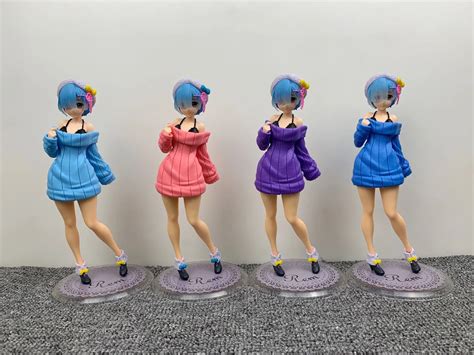 에서 cm Rem Ram Anime Sexy Girls Figure Re 제로 스웨터 REM 램 PVC 액션 그림 모델 장난감 선물 C 의 다른