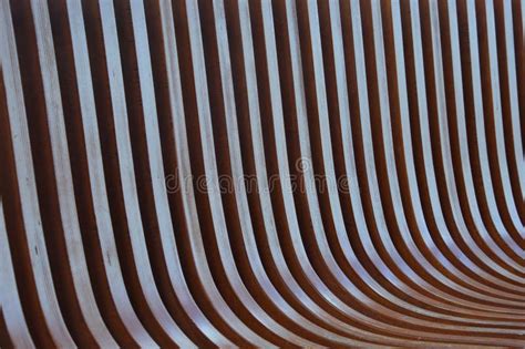 Brown Curved Wooden Slats Planks Smooth Angle Of The Decorative