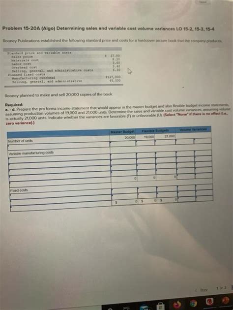 Solved Problem 15 20a Algo Determining Sales And Variable