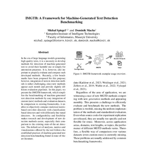 Imgtb A Framework For Machine Generated Text Detection Benchmarking