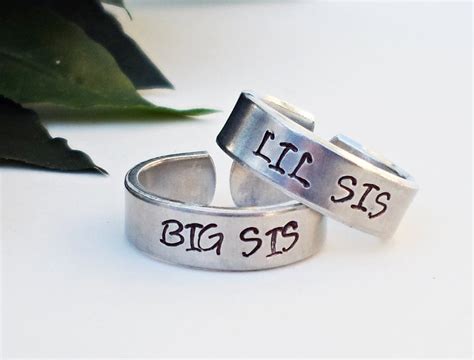 Big Sis Lil Sis Ring Two Personalized Rings Big Sister Etsy