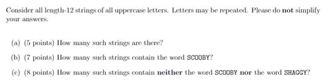Solved Consider All Length 12 Strings Of All Uppercase