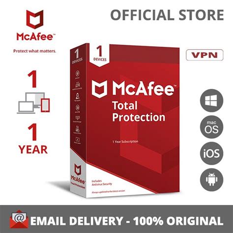Mcafee Total Protection Antivirus Software 1 Device 1 Year License Include Vpn Mcafee Arahant