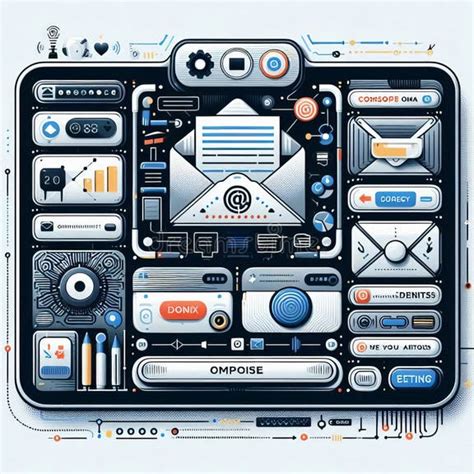 Email Client Interface With Inbox Compose And Settings Option Stock