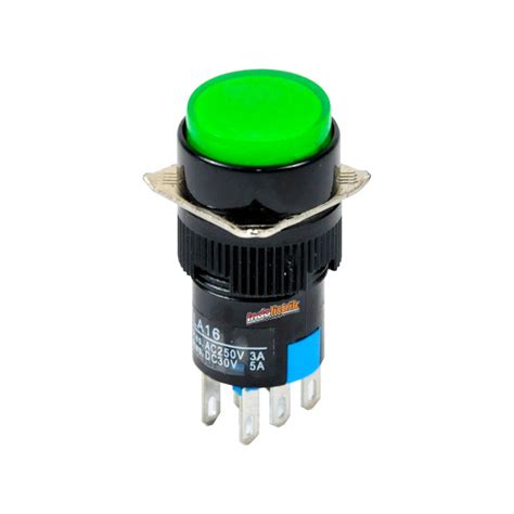 Jual Tab Push Button 16mm La16y 22s Bulat Hijau Murah And Lengkap