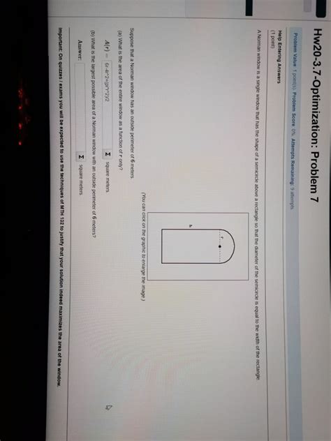 Solved Hw20 3 7 Optimization Problem 7 Problem Value 1 Chegg Com