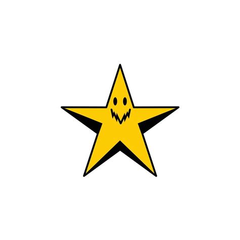 Creepy Halloween Yellow Star Smile Element 55340327 Vector Art At Vecteezy