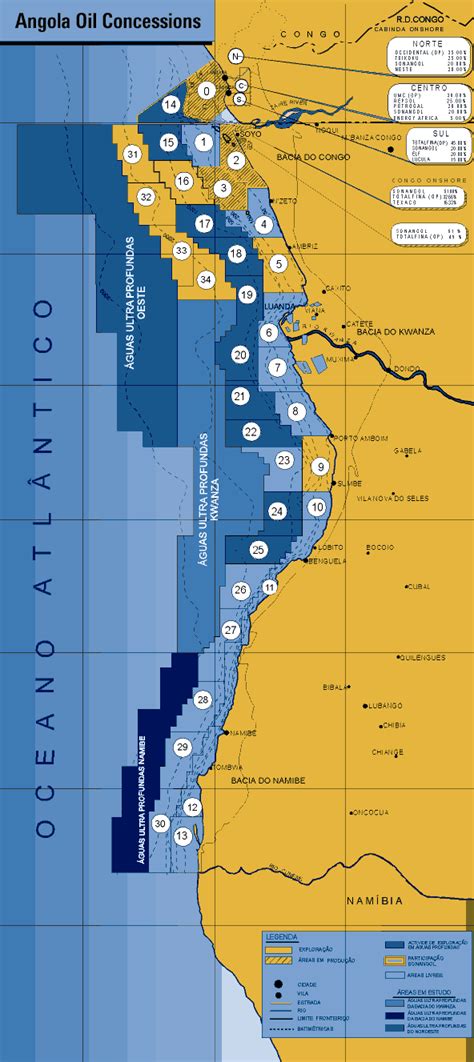 Angola Offshore Oil Fields Map