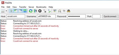 11459 Cannot Connect To Server After Installing 3290 Filezilla