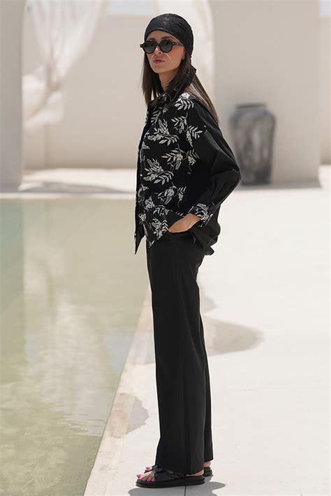 شلوار ست گلدوزی مشکی مرتا استایل