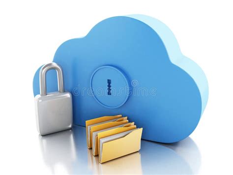 Safe Cloud Computing Concept And A File Folder Stock Illustration