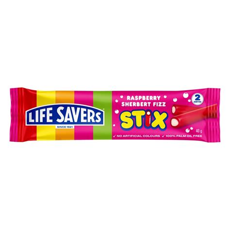 Life Savers Raspberry Sherbert Fizz Stix 40g Kmart