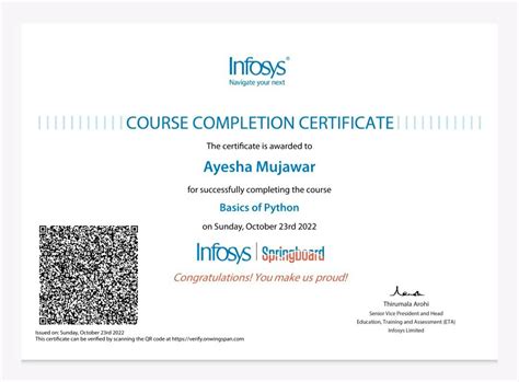 Ayesha Mujawar On Linkedin Infosysspringboard Learning Course Python