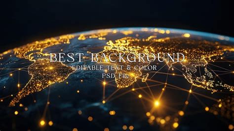Global Network Of Interconnected Cities Illuminating The Earth At Night Premium Ai Generated Psd