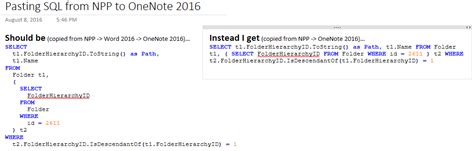 Copy Formatting From Notepad To Onenote 2016 Stack Overflow