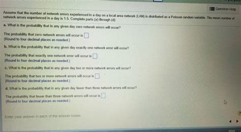 Solved Assume That The Number Of Network Errors Experienced
