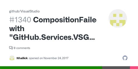 Compositionfailedexception With Githubservicesvsgitservices On A