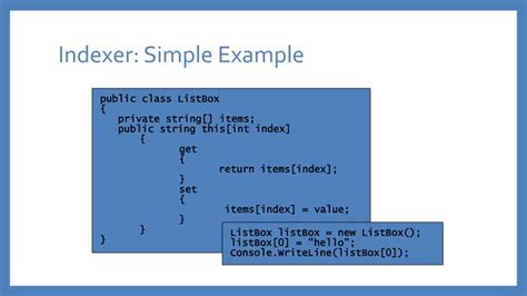 Properties And Indexers In C