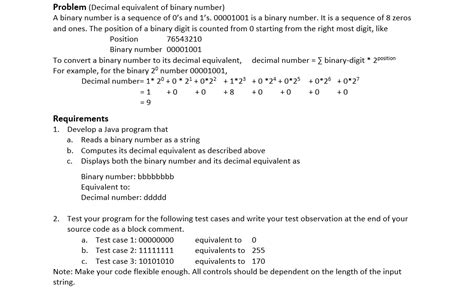 Solved Problem Decimal Equivalent Of Binary Number A