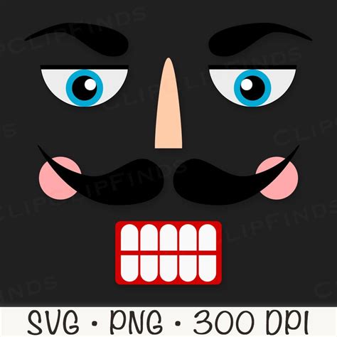 Nutcracker Face Svg Nutcracker Face Png Nutcracker Face Sublimation Instant Digital Download