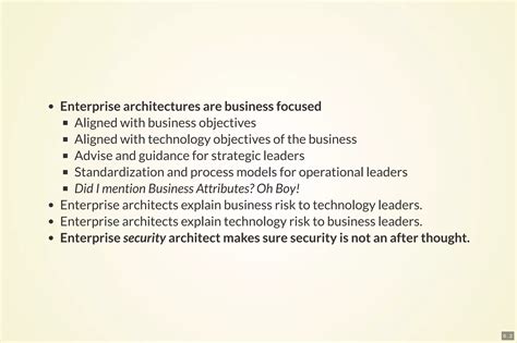 Practical Enterprise Security Architecture Ppt