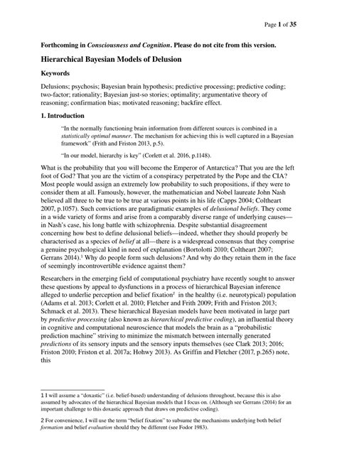 pdf hierarchical bayesian models of delusion