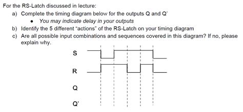 Solved For The Rs Latch Discussed In Lecture A Complete