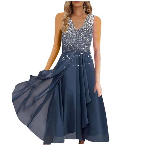 Bigersell Wedding Guest Dresses For Women Summer V Neck Sleeveless