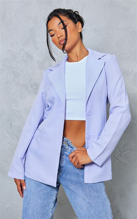 Lilac Fitted Structured Basic Blazer Outerwear Plt Aus