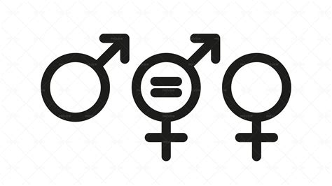gender equality symbols graphics motion array