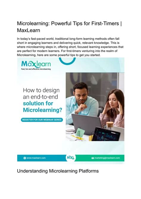 PPT - Microlearning_ Powerful Tips for First-Timers _ MaxLearn PowerPoint Presentation - ID:13359442