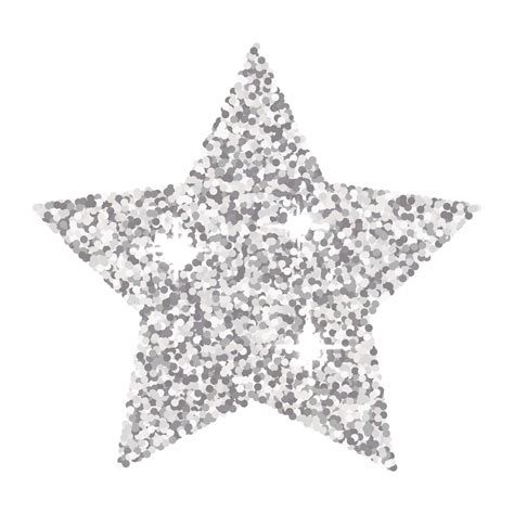 Premium Vector Silver Glitter Fivepointed Star Isolated On White