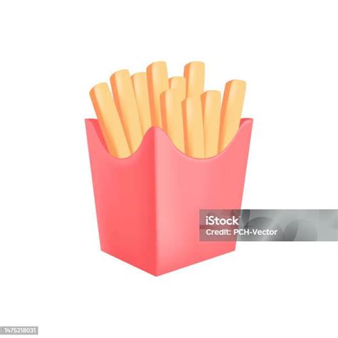 빨간 상자 3d 그림에 감자 튀김 0명에 대한 스톡 벡터 아트 및 기타 이미지 0명 3차원 형태 감자 요리 Istock