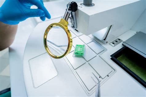 Laboratory Assistant Works At Paraffin Wax Dispenser Tissue Embedding Machine Stock Photo