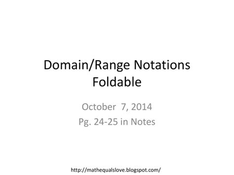 Domain Range Foldable