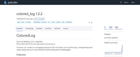 flutter dart pubdev opensource developertools logging debugging