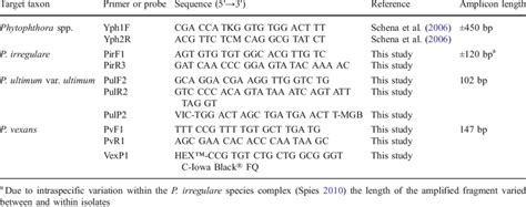 Primers And Probes Used For The Quantitative Real Time Pcr Qpcr Download Table